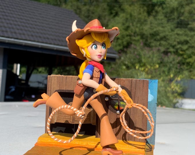 Cowboy Princess Peach Showtime Home-made Figurine - Etsy