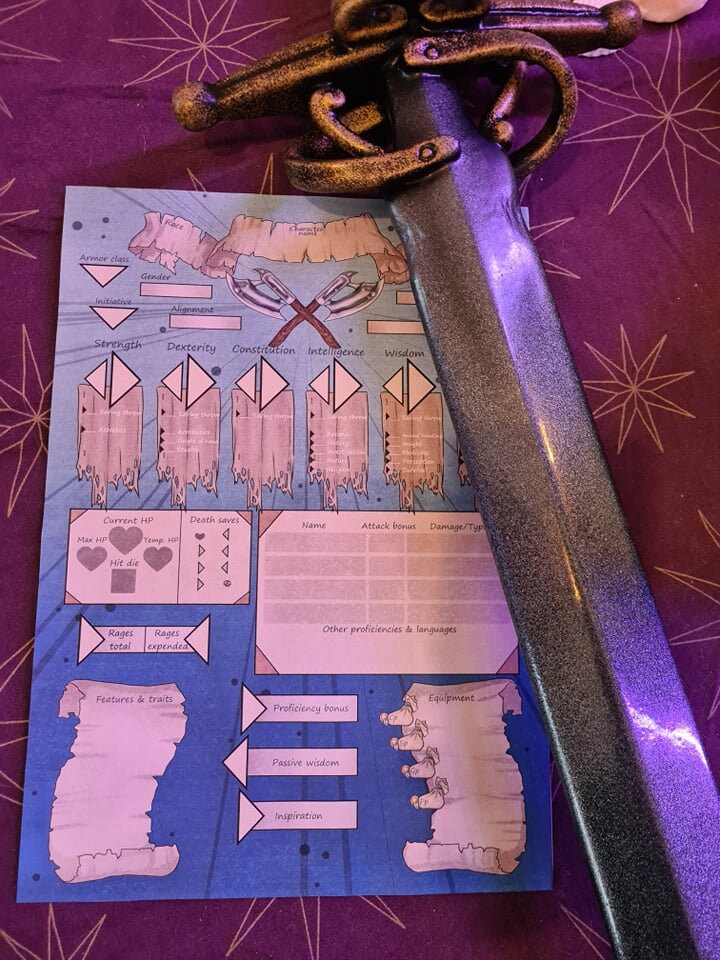 Barbarian Character Sheet D&D 5e - Etsy Hong Kong