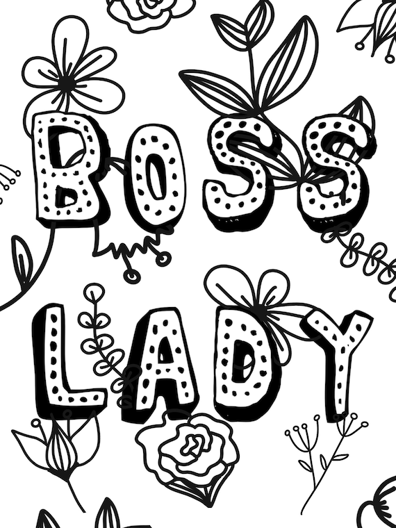 Boss Lady Coloring Page | Etsy