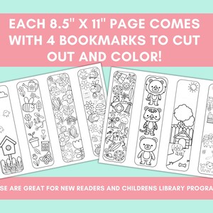20 Printable Bookmarks for Kids to Color Library Activity for Kids ...