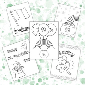 10 St. Patricks Day Coloring and Activity Pages for Kids 8.5" X 11 ...
