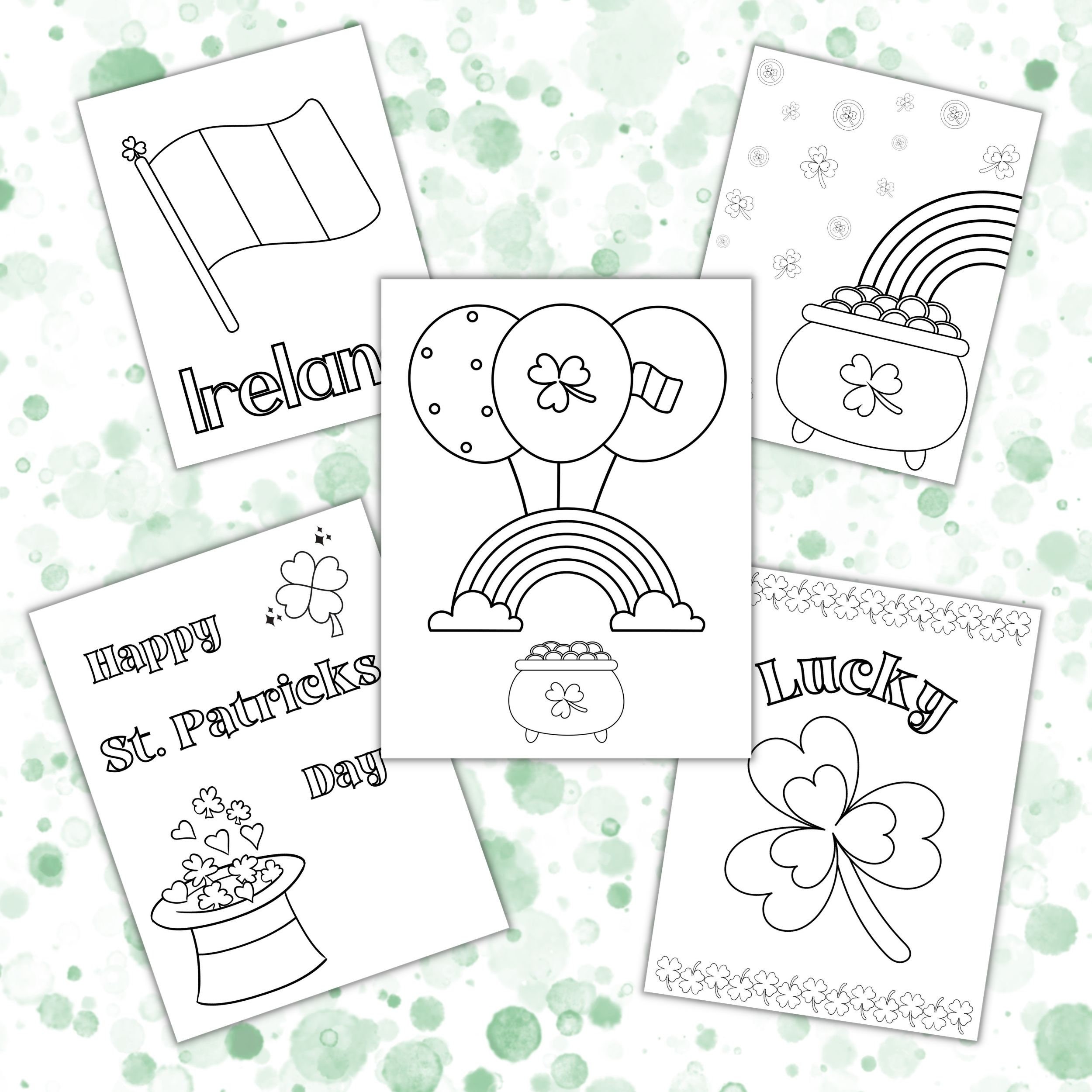 10 St. Patricks Day Coloring and Activity Pages for Kids 8.5" X 11 ...