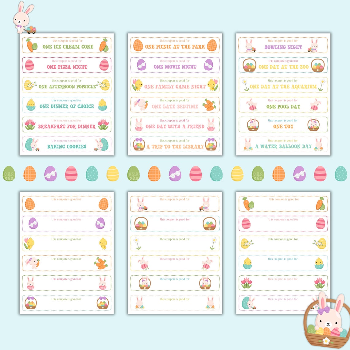 Printable Easter Egg Coupons for Easter Egg Fillers Egg Hunt Reward ...