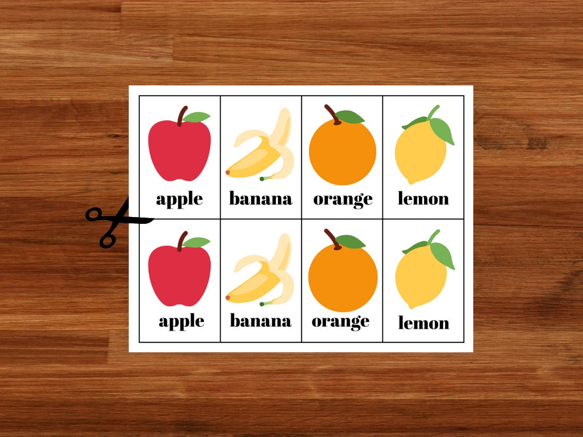 Printable Memory Matching Card Game for Preschool/kindergarten ...