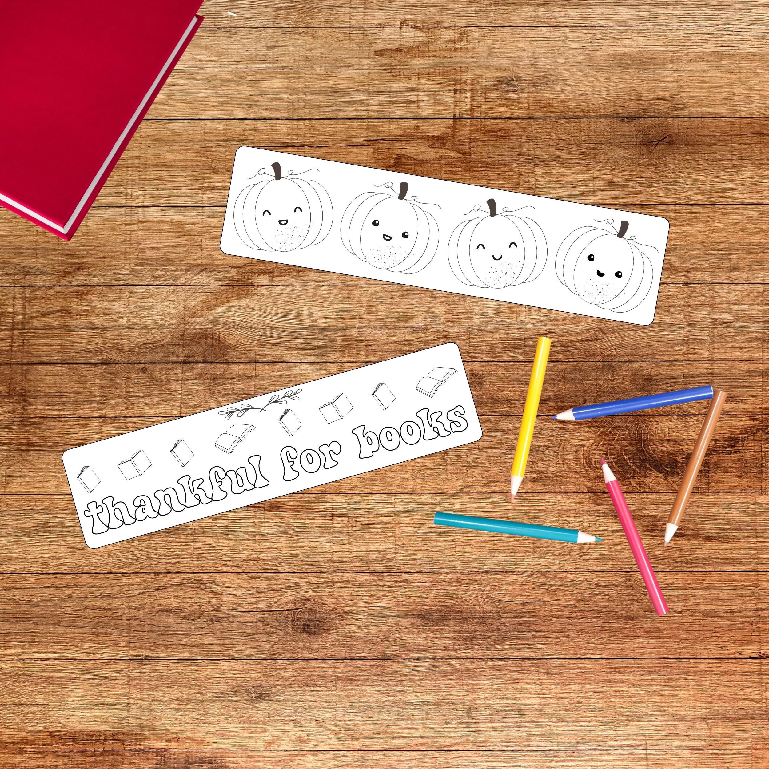 Printable Fall Bookmarks to Color Reading Activity for Kids - Etsy