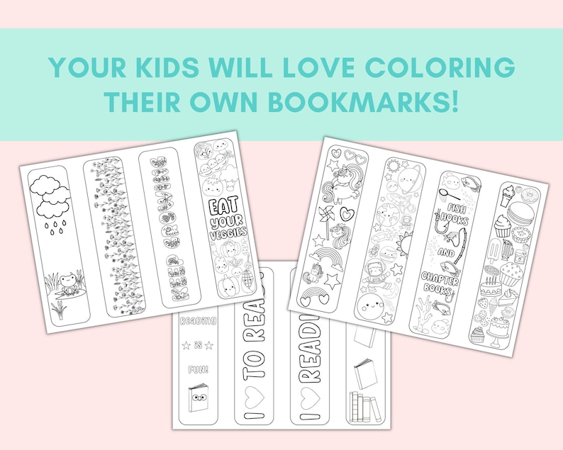 20 Printable Bookmarks for Kids to Color Library Activity for Kids ...