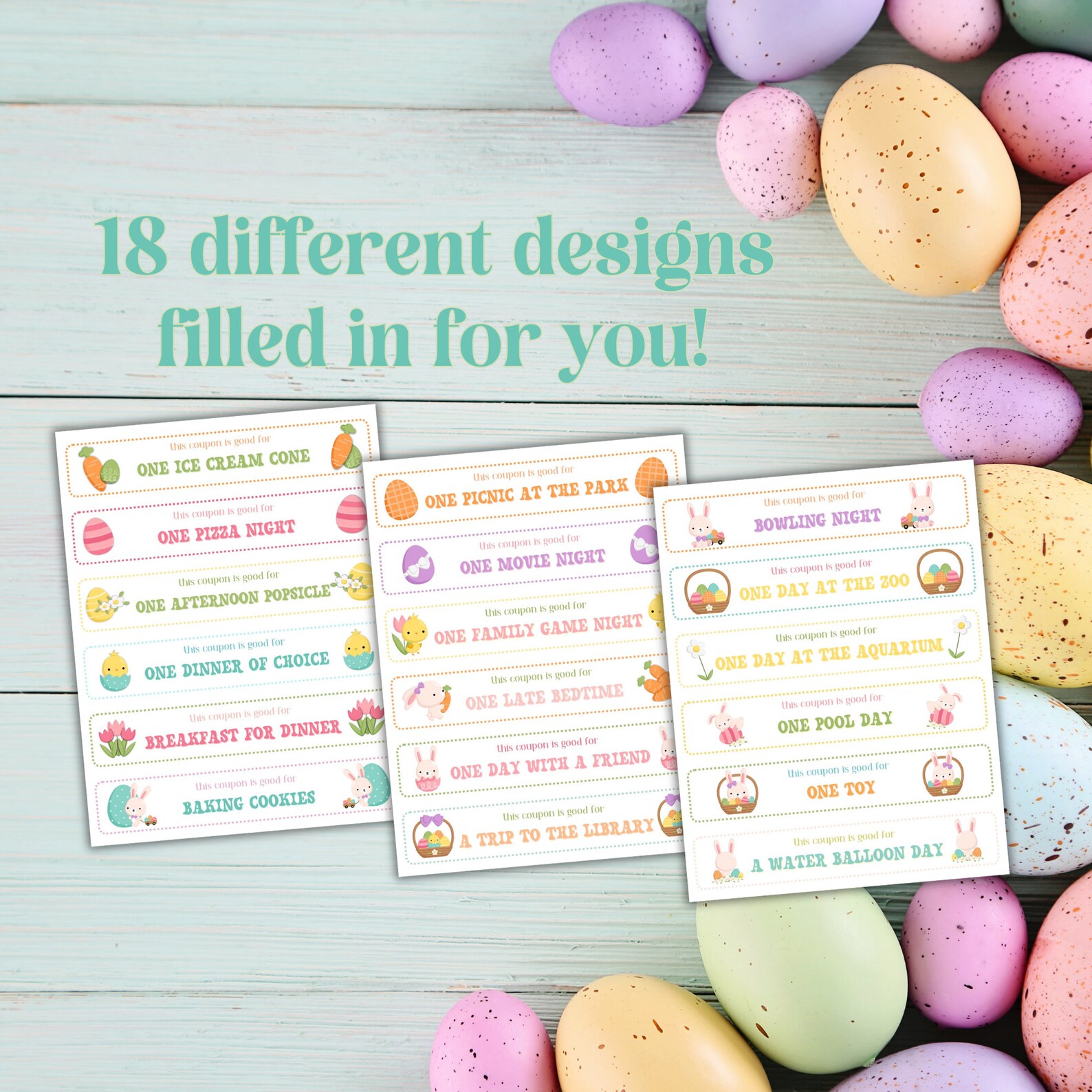 Printable Easter Egg Coupons for Easter Egg Fillers Egg Hunt Reward ...