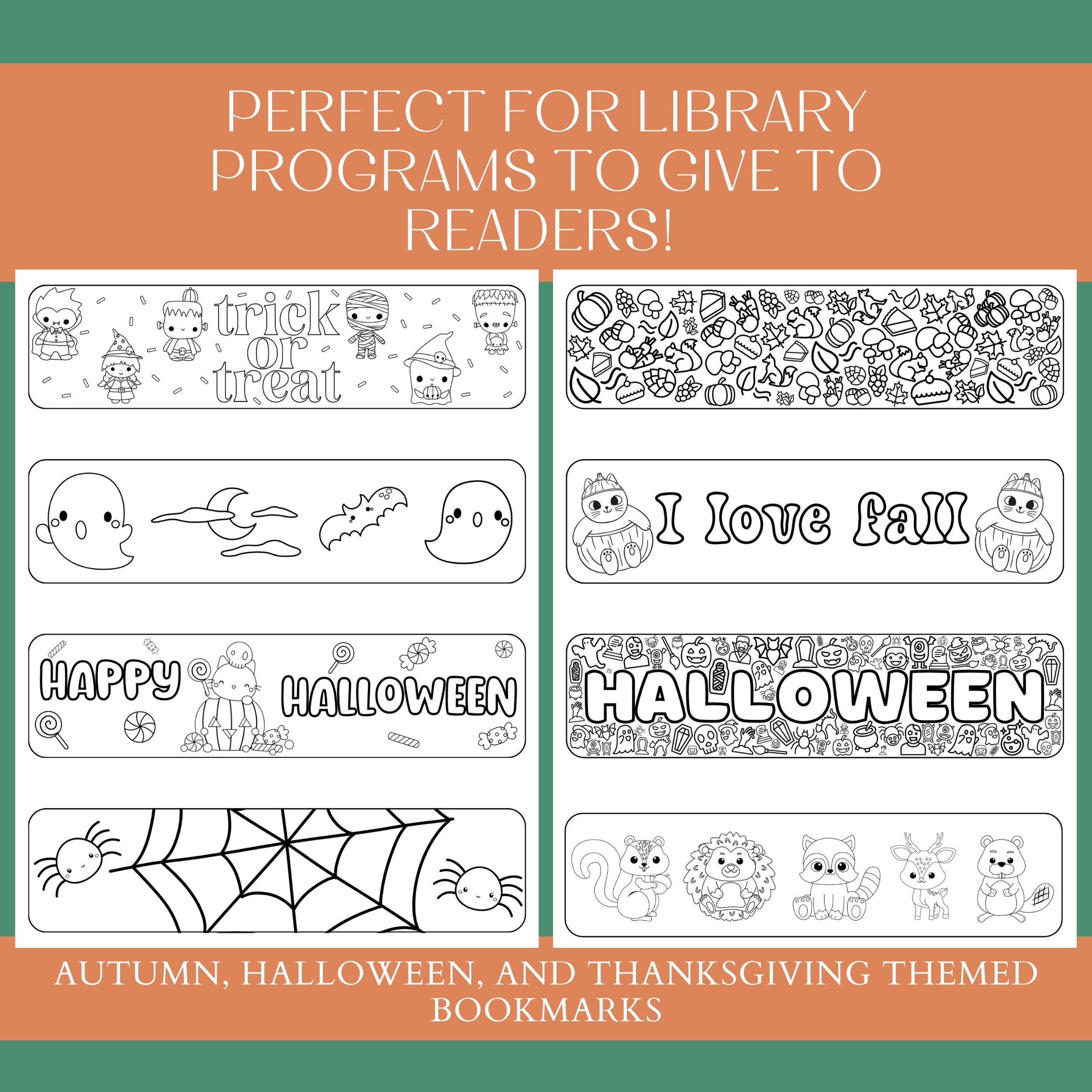 Printable Fall Bookmarks to Color Reading Activity for Kids - Etsy