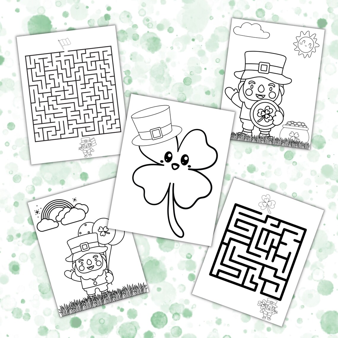 10 St. Patricks Day Coloring and Activity Pages for Kids 8.5" X 11 ...