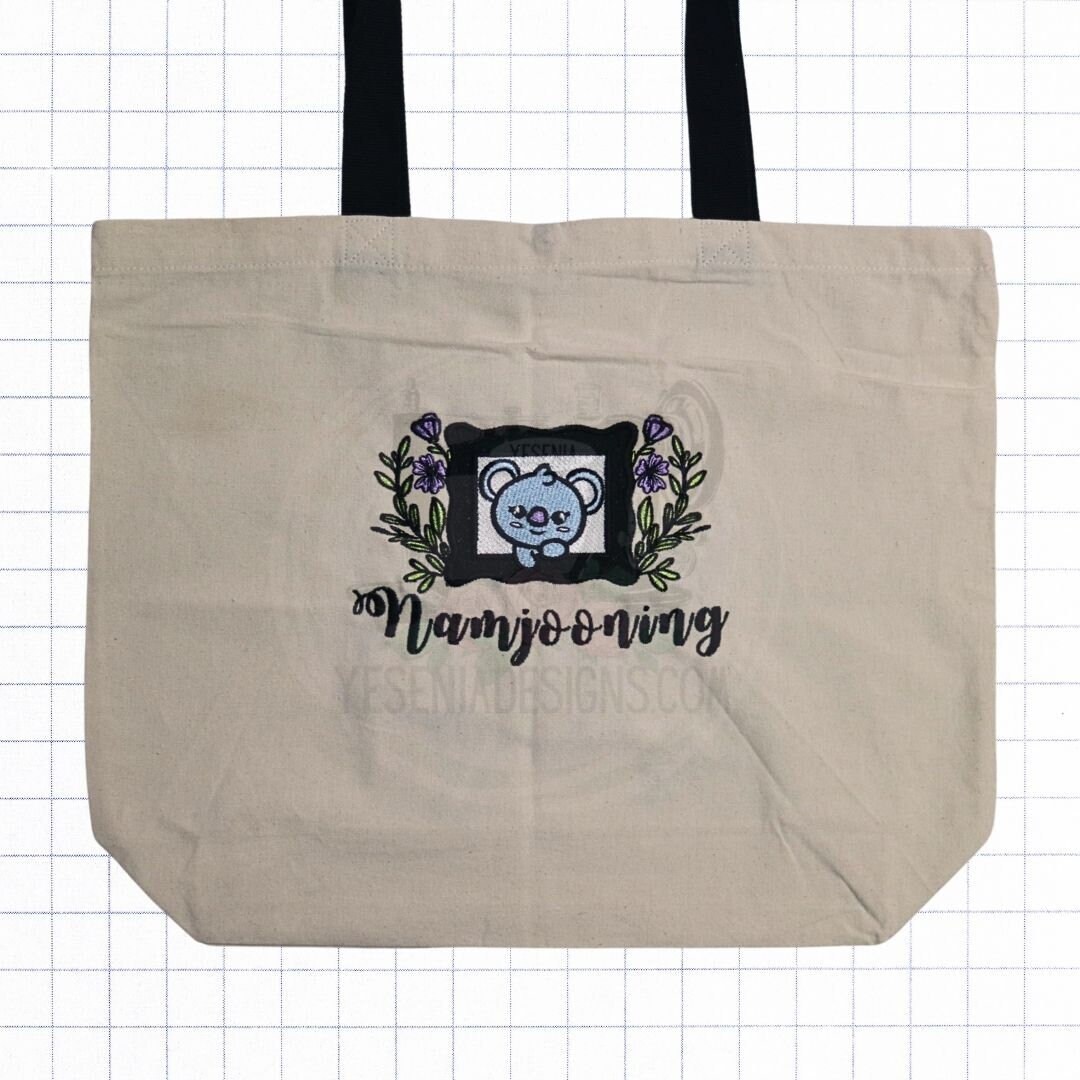 Namjooning Floral Koala Embroidered BTS Army Tote Bag Christmas Gift - Etsy