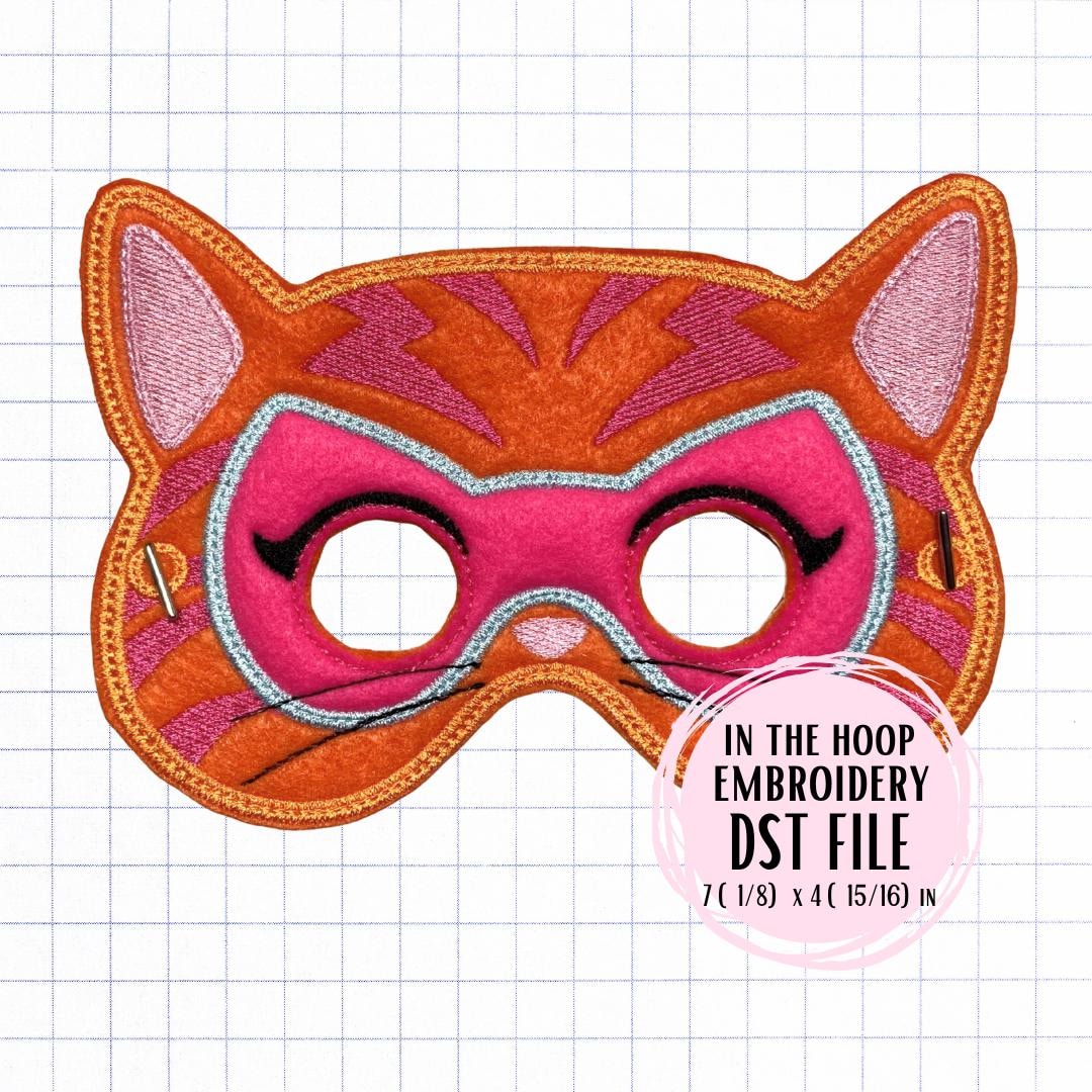 In the Hoop Mask (ITH) DST/PES Embroidery File - Halloween Kitty Hero ...