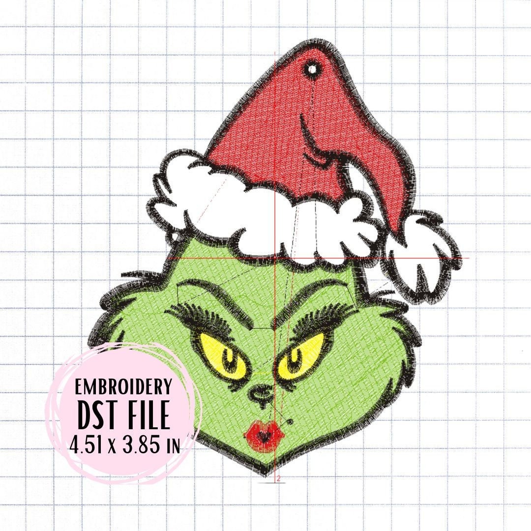 DST Embroidery File Christmas Mrs. Mean One Lashes - Etsy