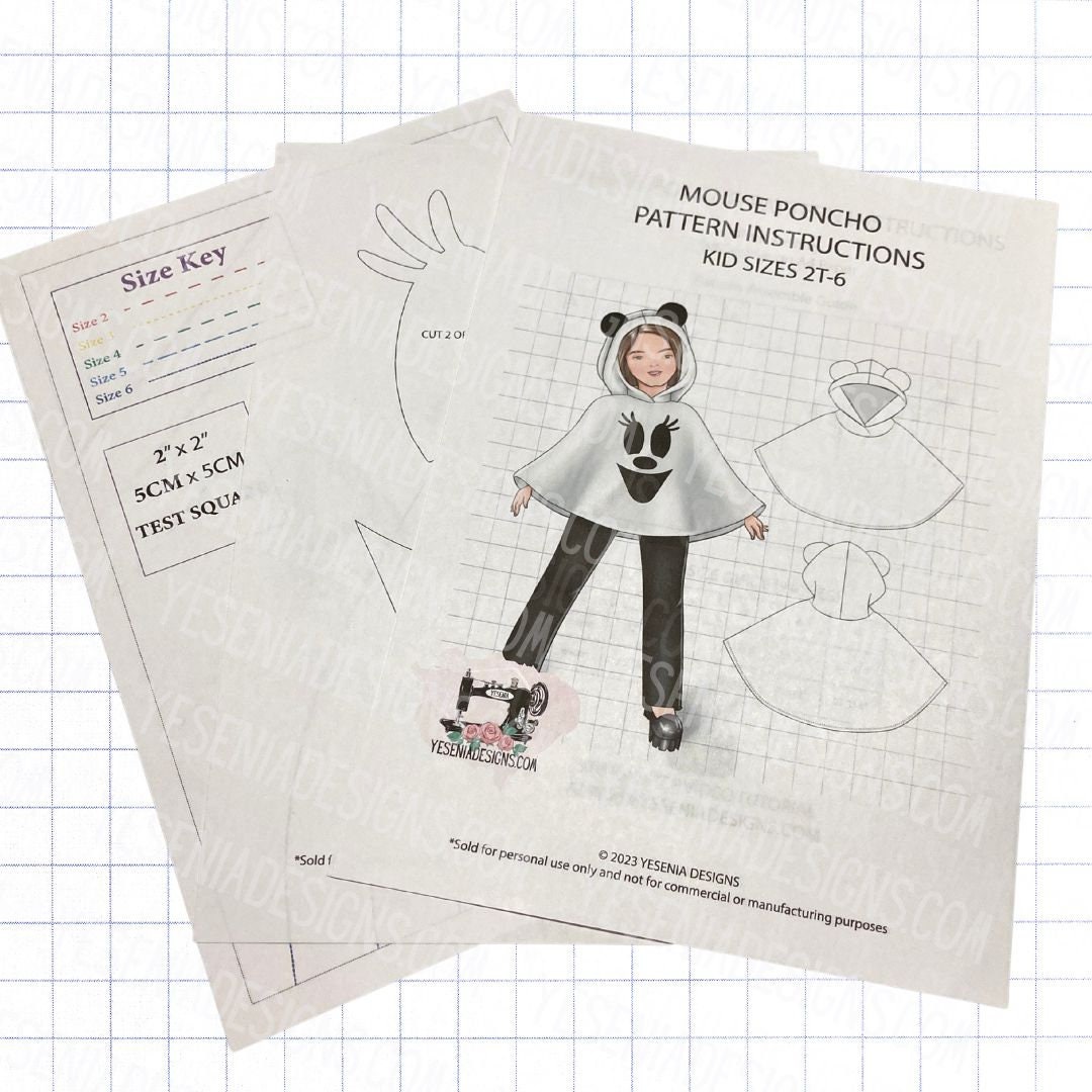 PDF Kids Poncho Sewing Pattern Halloween Mouse Costume - Etsy