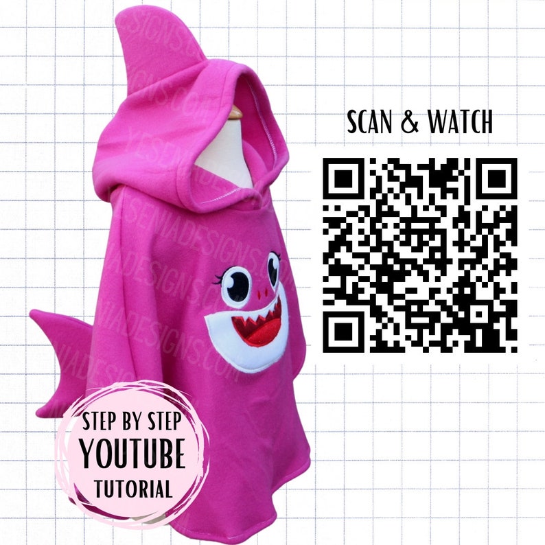 PDF Kids Shark Poncho Sewing Pattern Halloween Shark Costume - Etsy