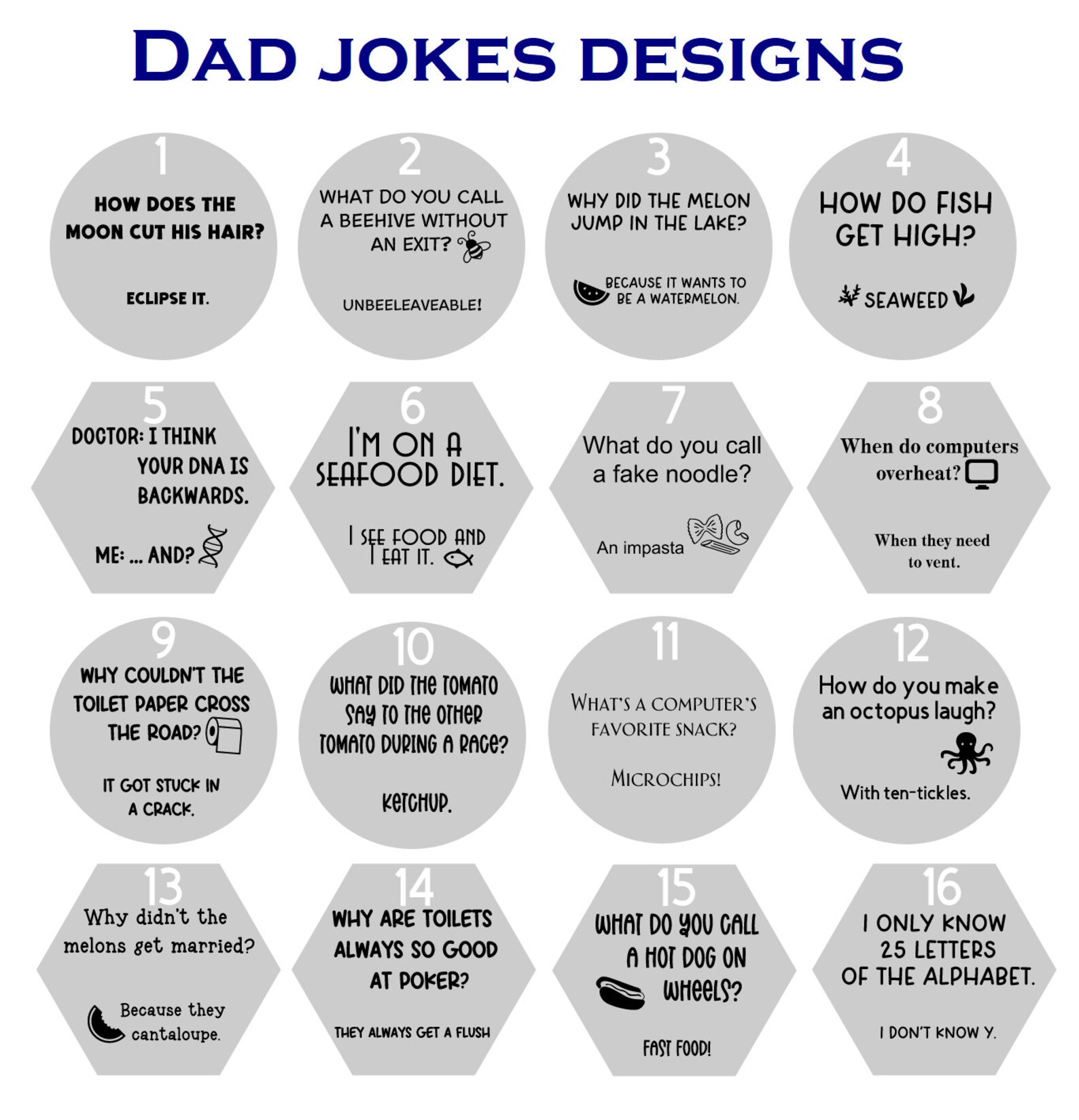 Dad Jokes Ceramic Coasters (set of 4) - Etsy