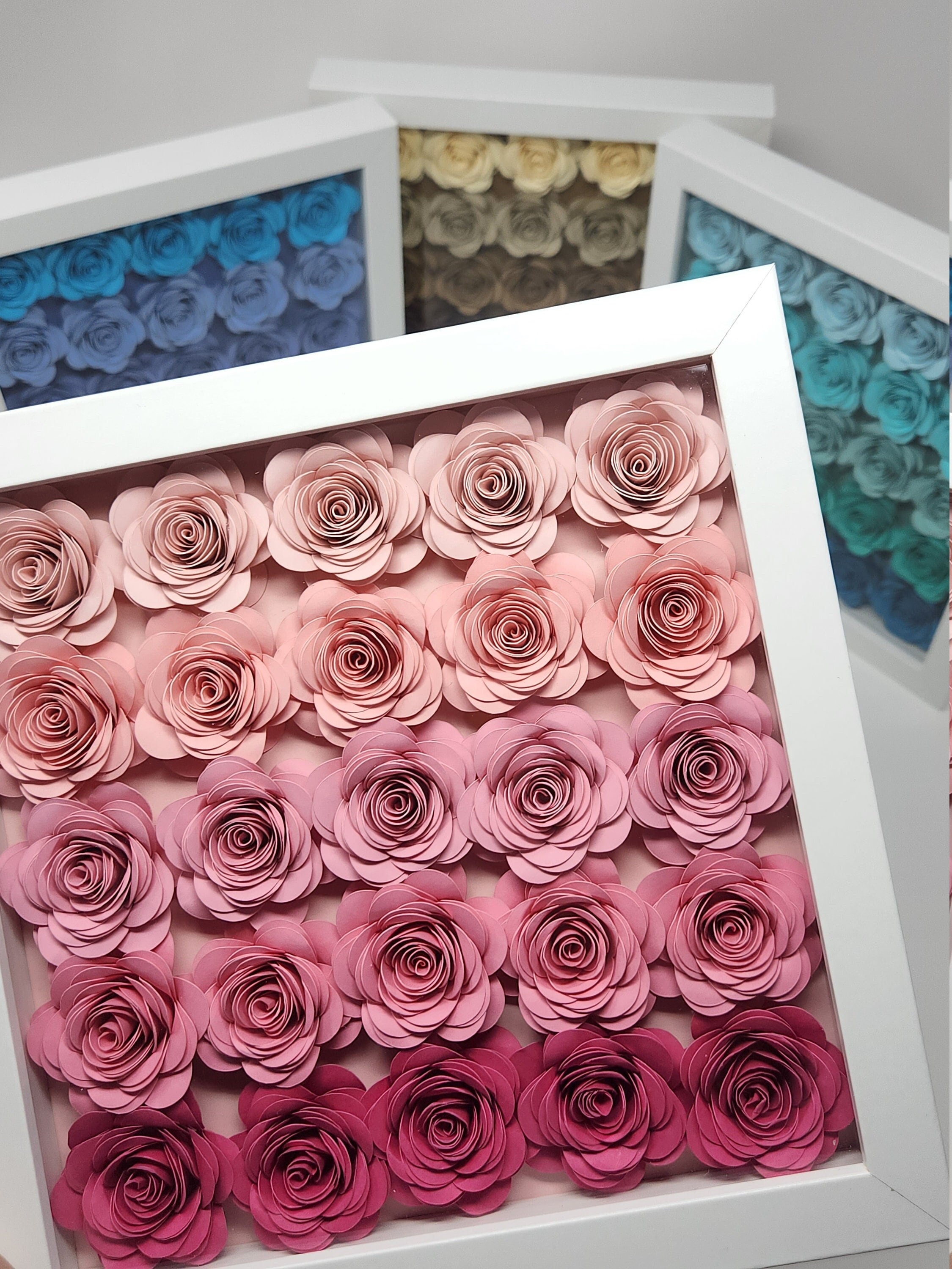 Personalized Paper Flower Shadow Box - Etsy