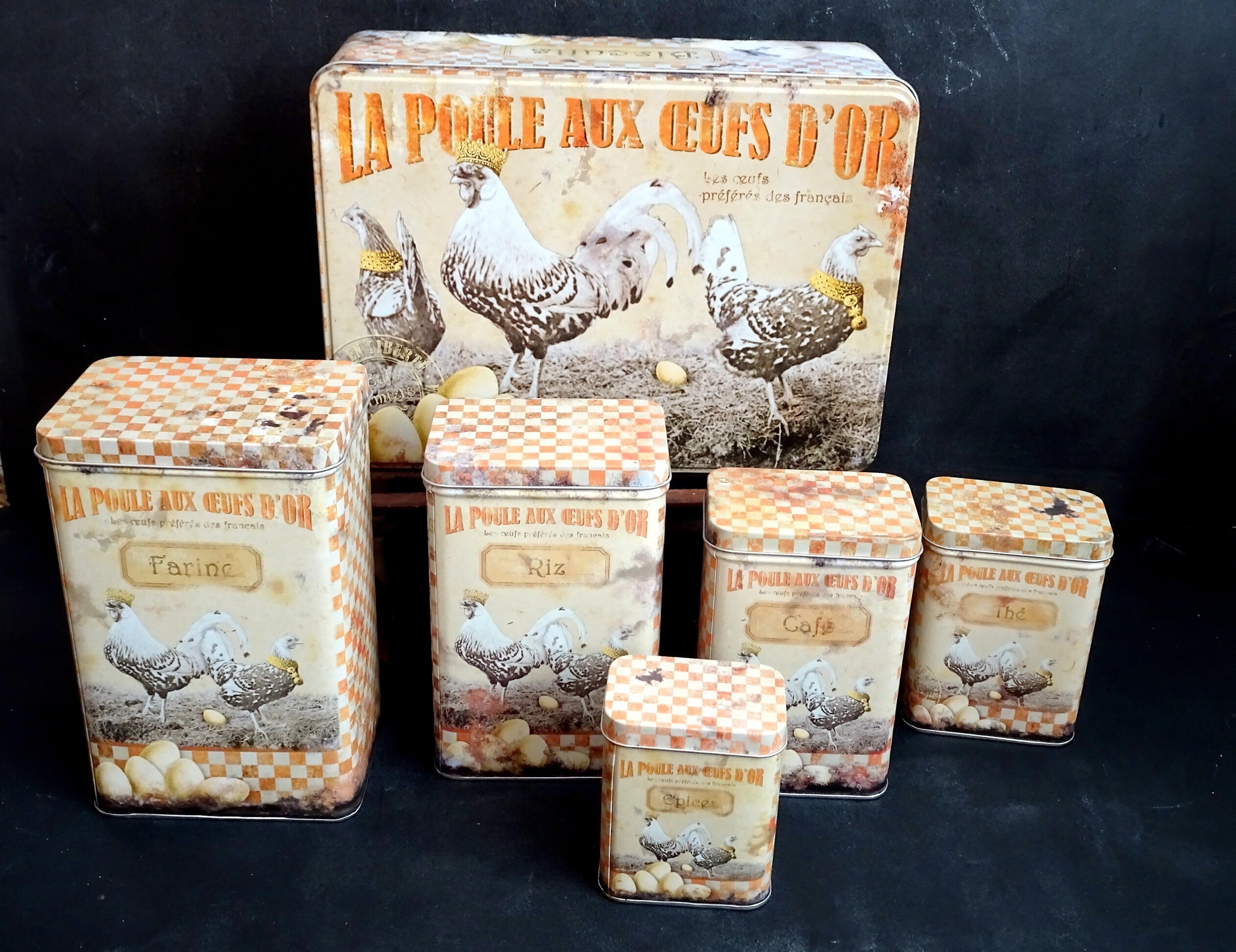 French Kitchen Canister Set. Kitchen Tin. English Farmhouse - Etsy