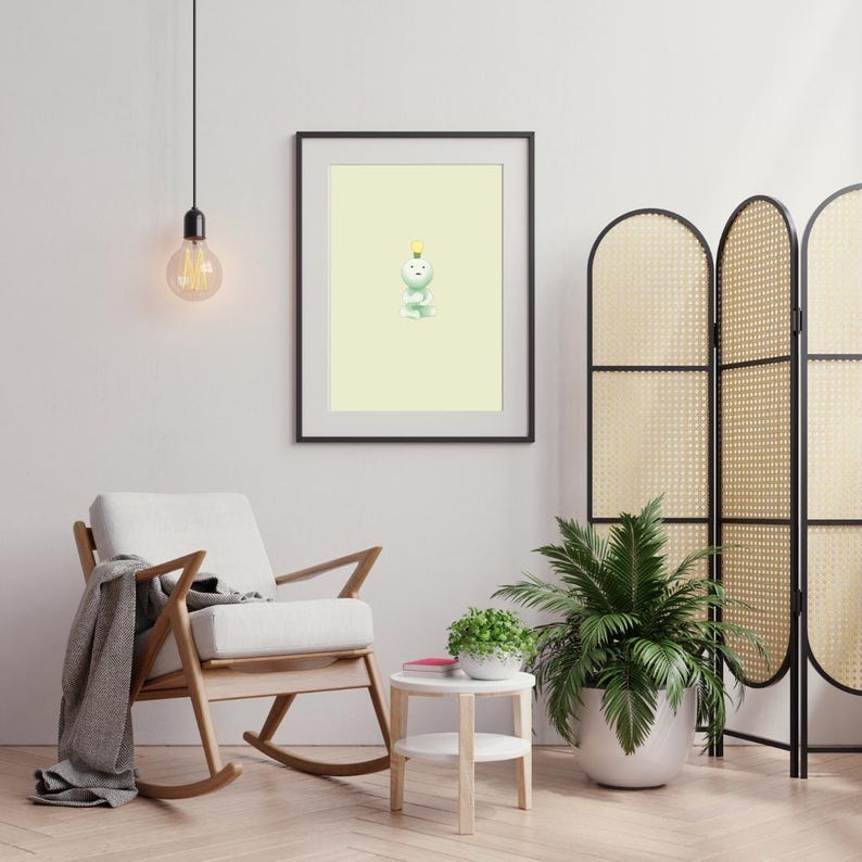 Green Smiski 'good Idea' Poster: Printable Wall Art (digital Download ...
