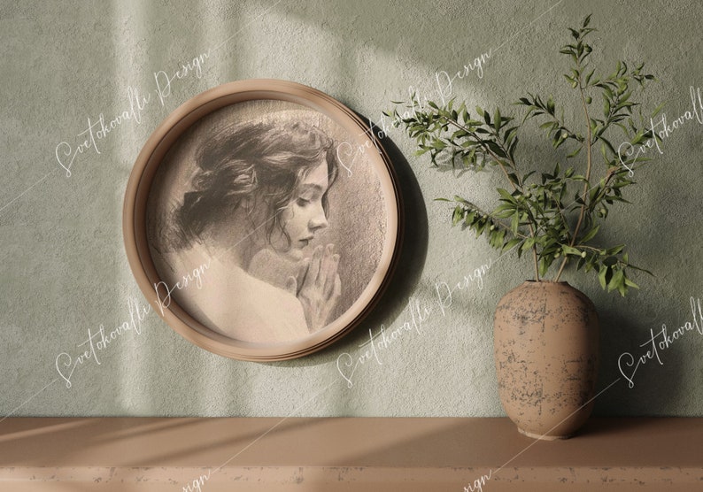 Round Frame Mockup. - Etsy