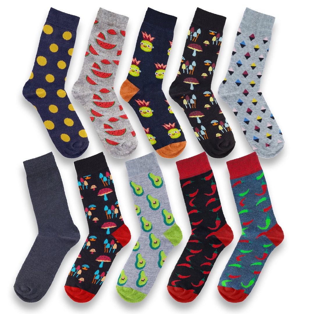 10 Pair Funny Socks Set, Easter Gift for Her, Mushroom Custom Socks for ...