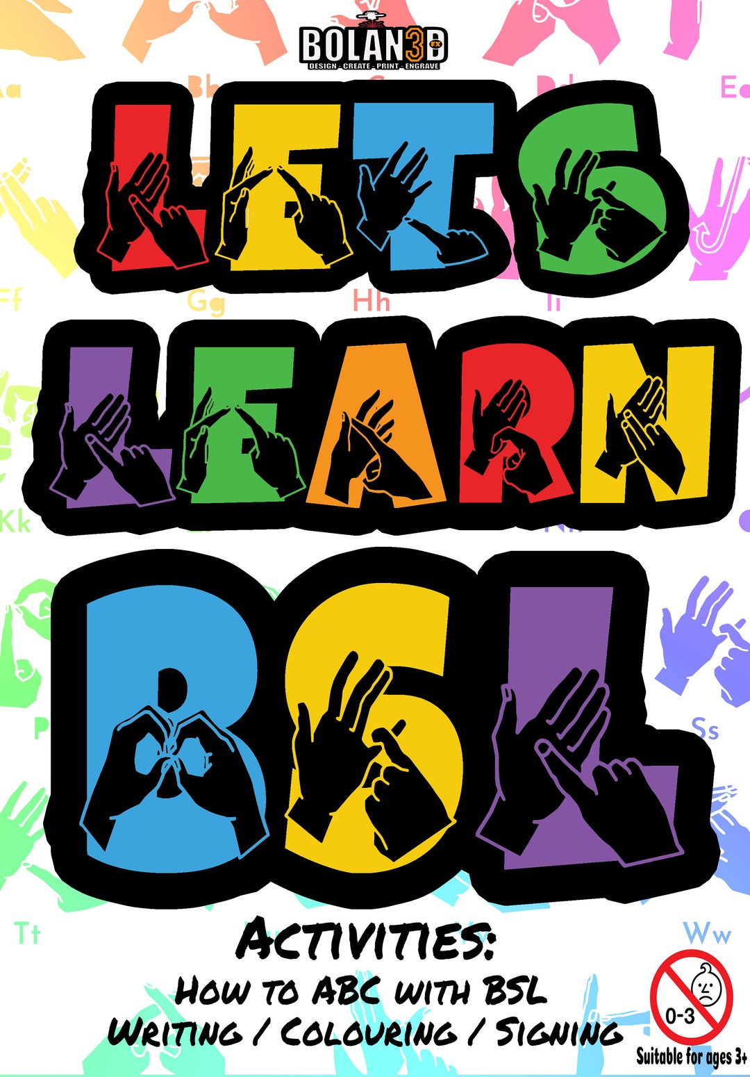 Lets Learn BSL Activity Pack Colouring Book ABC 123 - Etsy UK