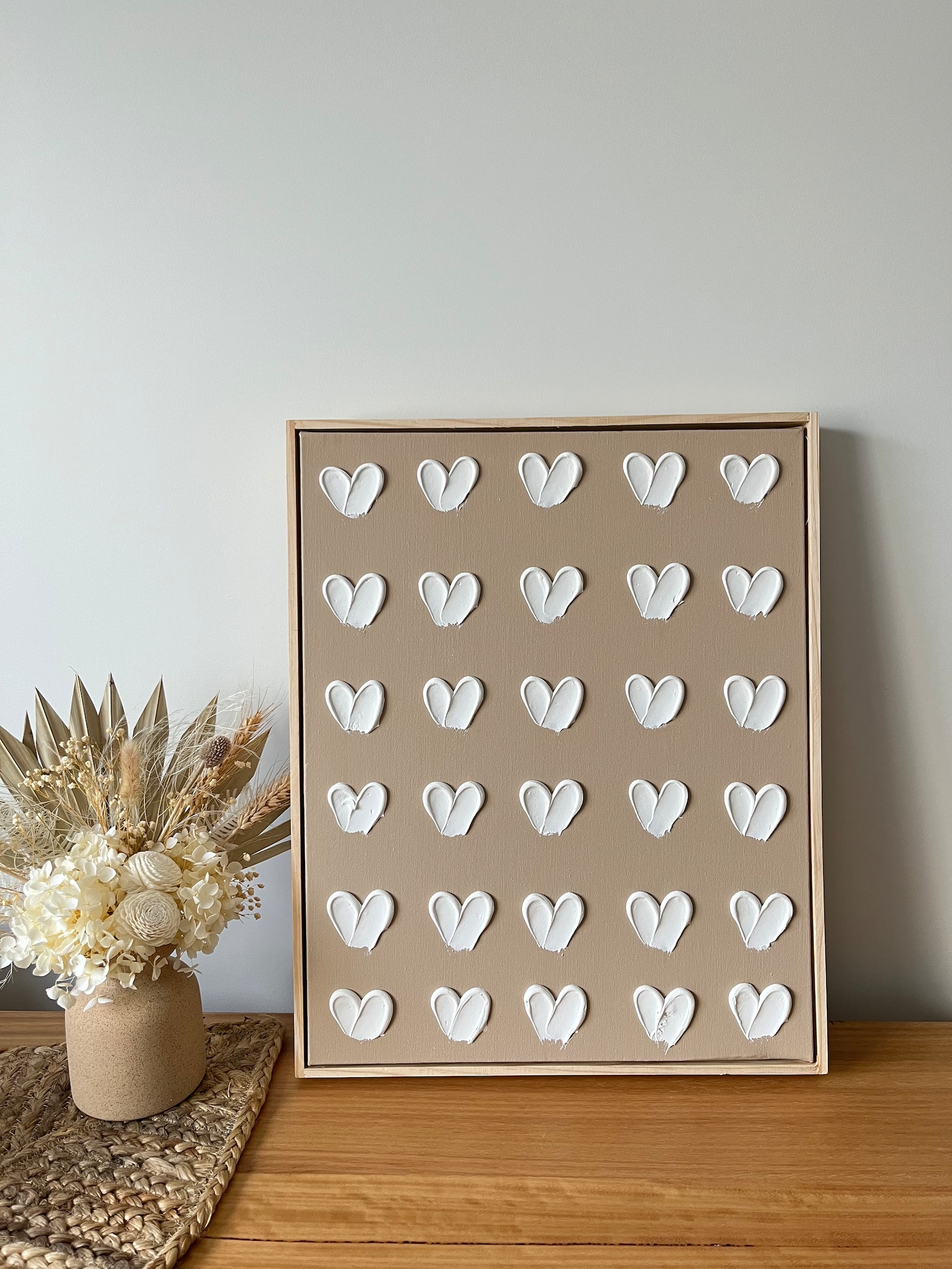 Hearts - Textured Art - Etsy