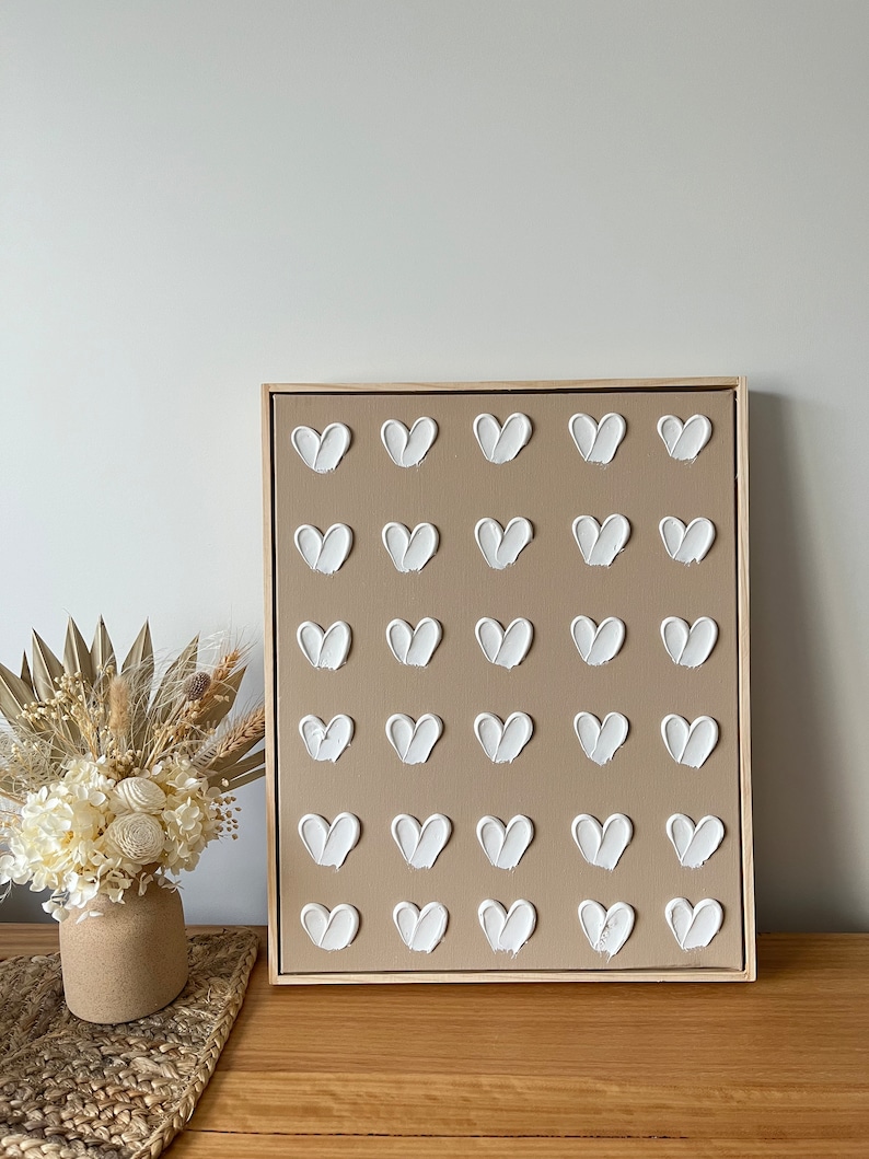 Hearts - Textured Art - Etsy