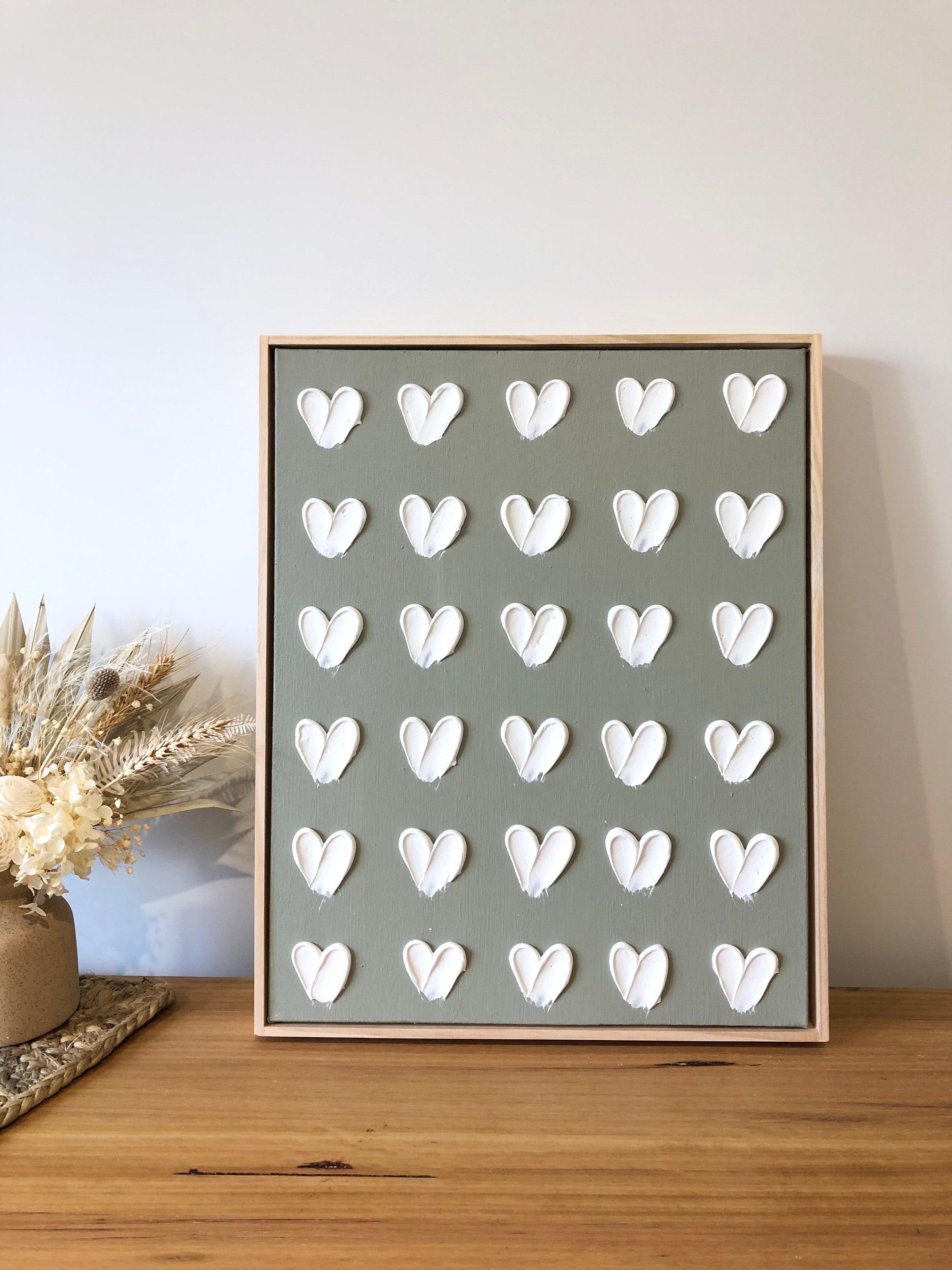 Hearts - Textured Art - Etsy