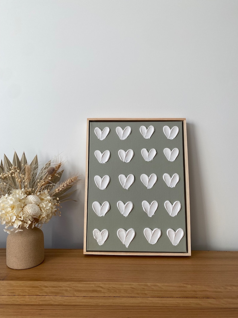 Hearts - Textured Art - Etsy