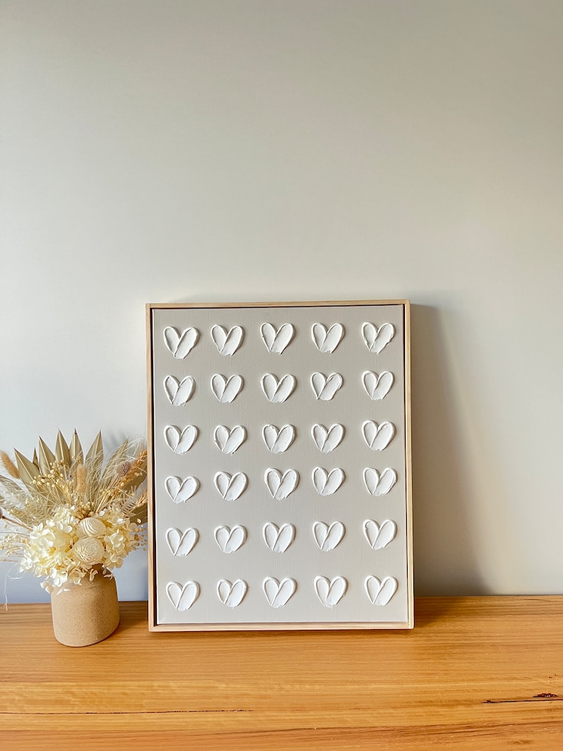 Hearts - Textured Art - Etsy