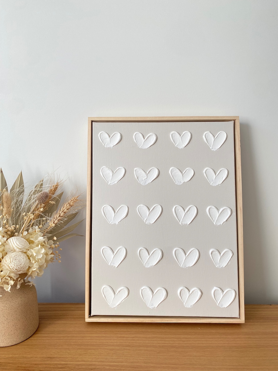 Hearts - Textured Art - Etsy