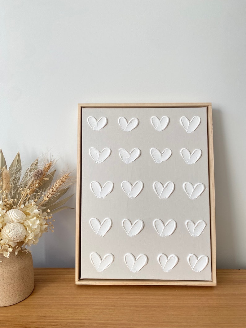 Hearts - Textured Art - Etsy