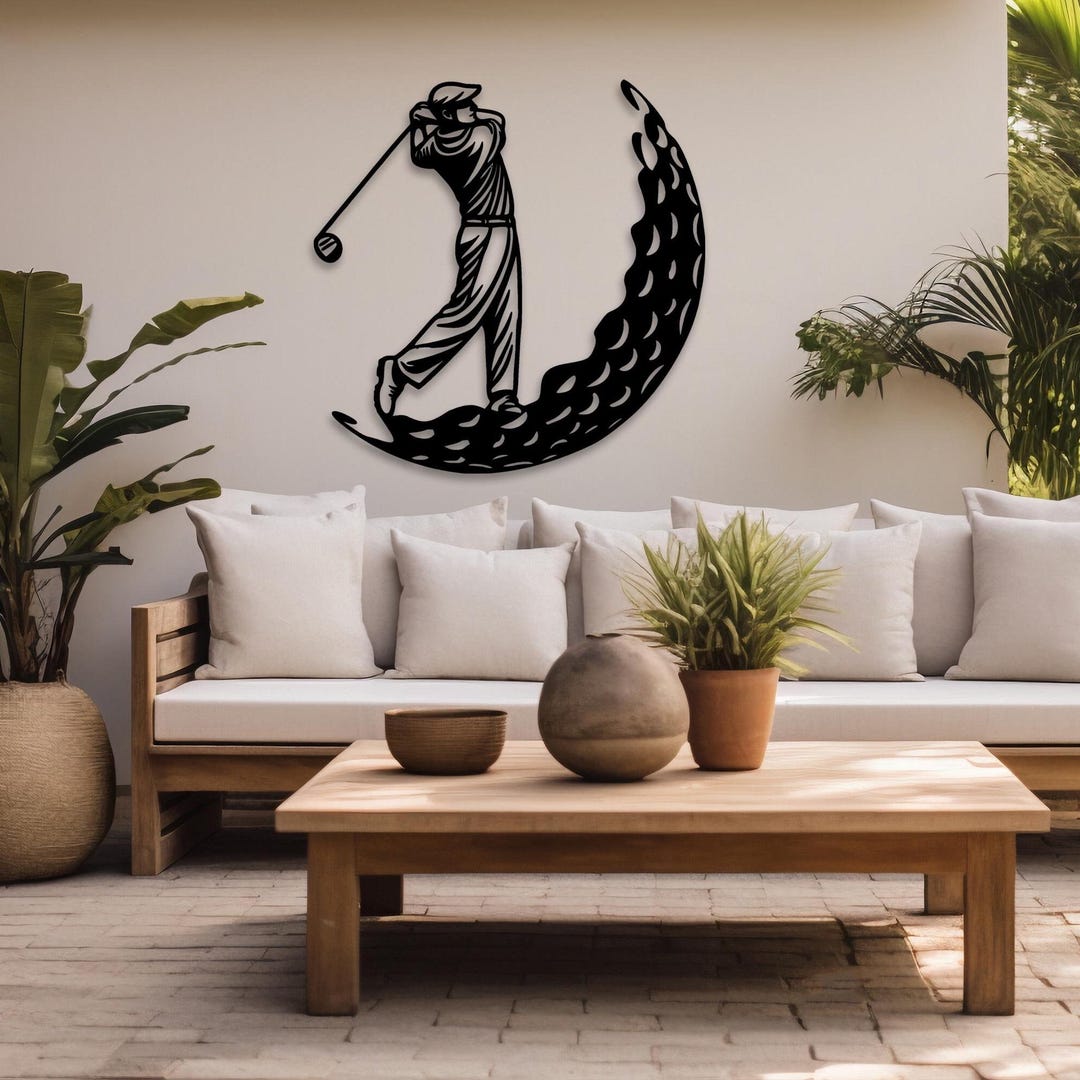 Golf Metal Wall Art, Golf Silhouette Metal Wall Decor, Sports Home ...
