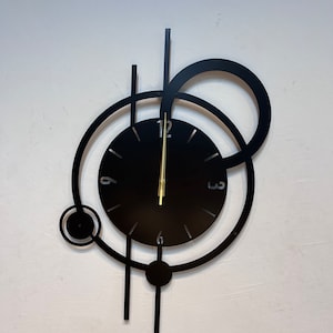 Contemporary Metal Wall Art, Extra Large Metal Clock, Modern Silent ...