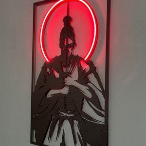 Samurai Asia Wall Art, Samurai Japan Wall Art, Neon Led Wall Art, Japan ...