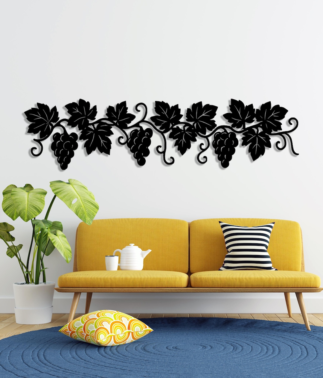 Bunch of Grape Metal Wall Art, Wine Metal Wall Art, Metal Grapevine ...