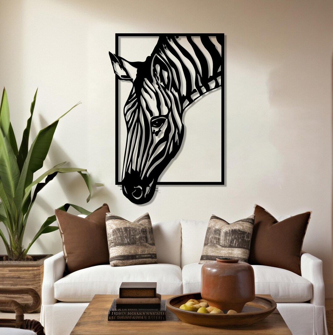 Zebra Metal Wall Art, Abstract Animal Home Decor - Etsy
