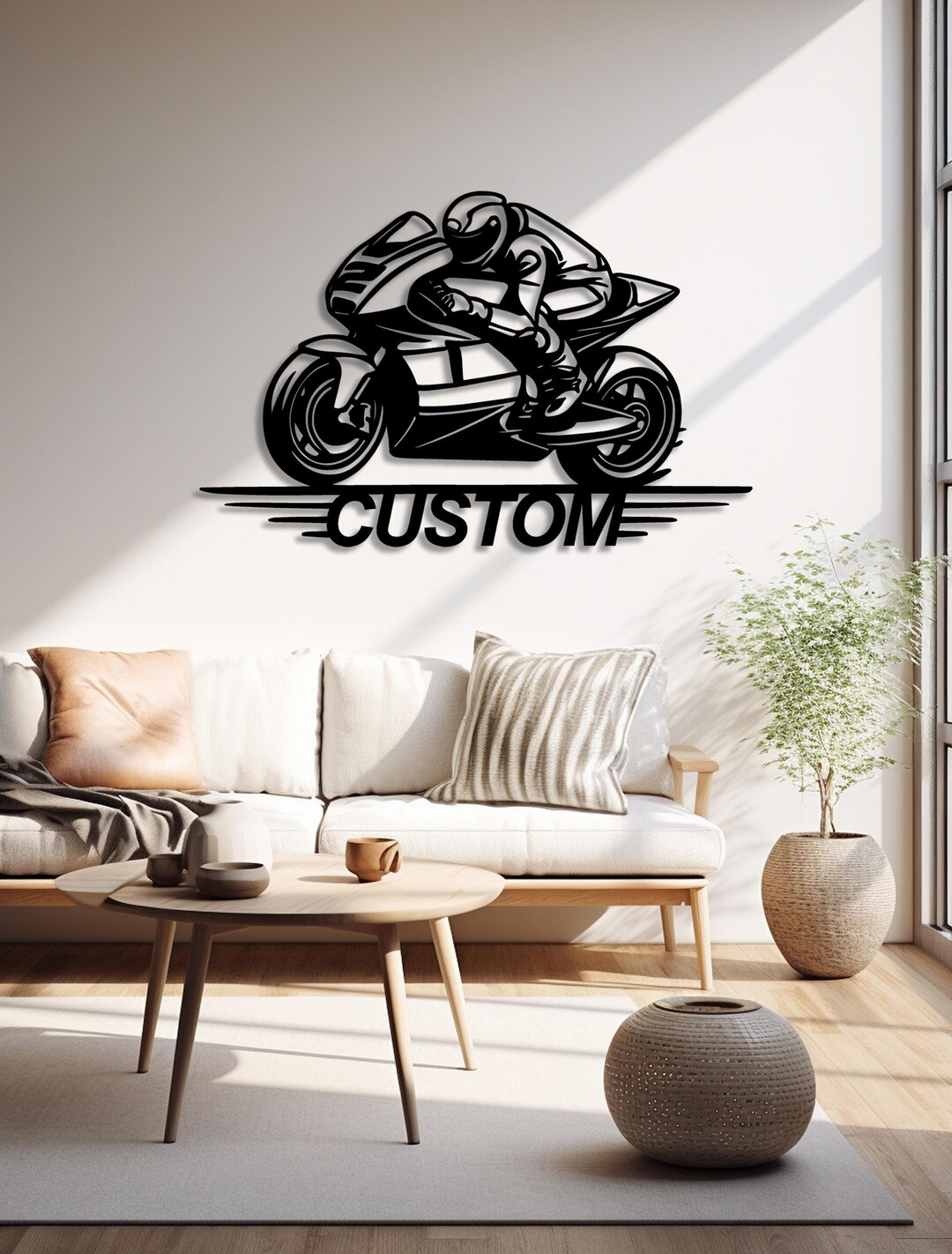 Custom Motorcycle Metal Wall Art, Personalized Biker Wall Sign ...
