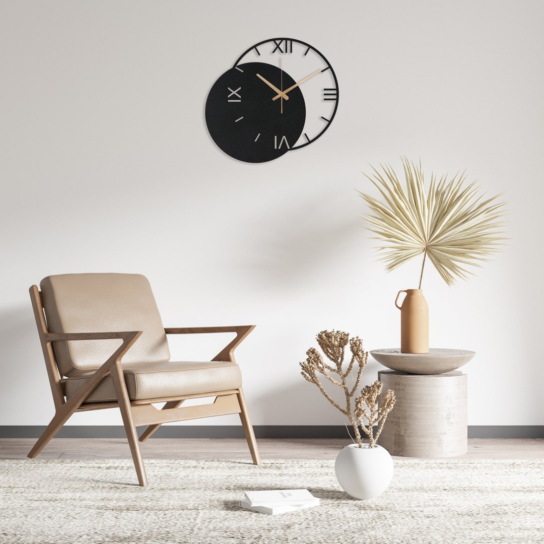 Black Metal Wall Clock, Unique Wall Clock, Modern Wall Clock, Extra ...