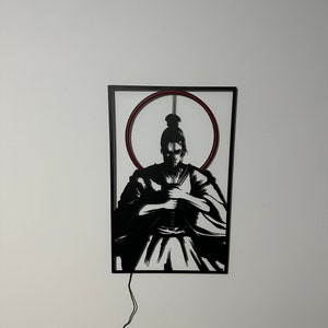 Samurai Asia Wall Art, Samurai Japan Wall Art, Neon Led Wall Art, Japan ...