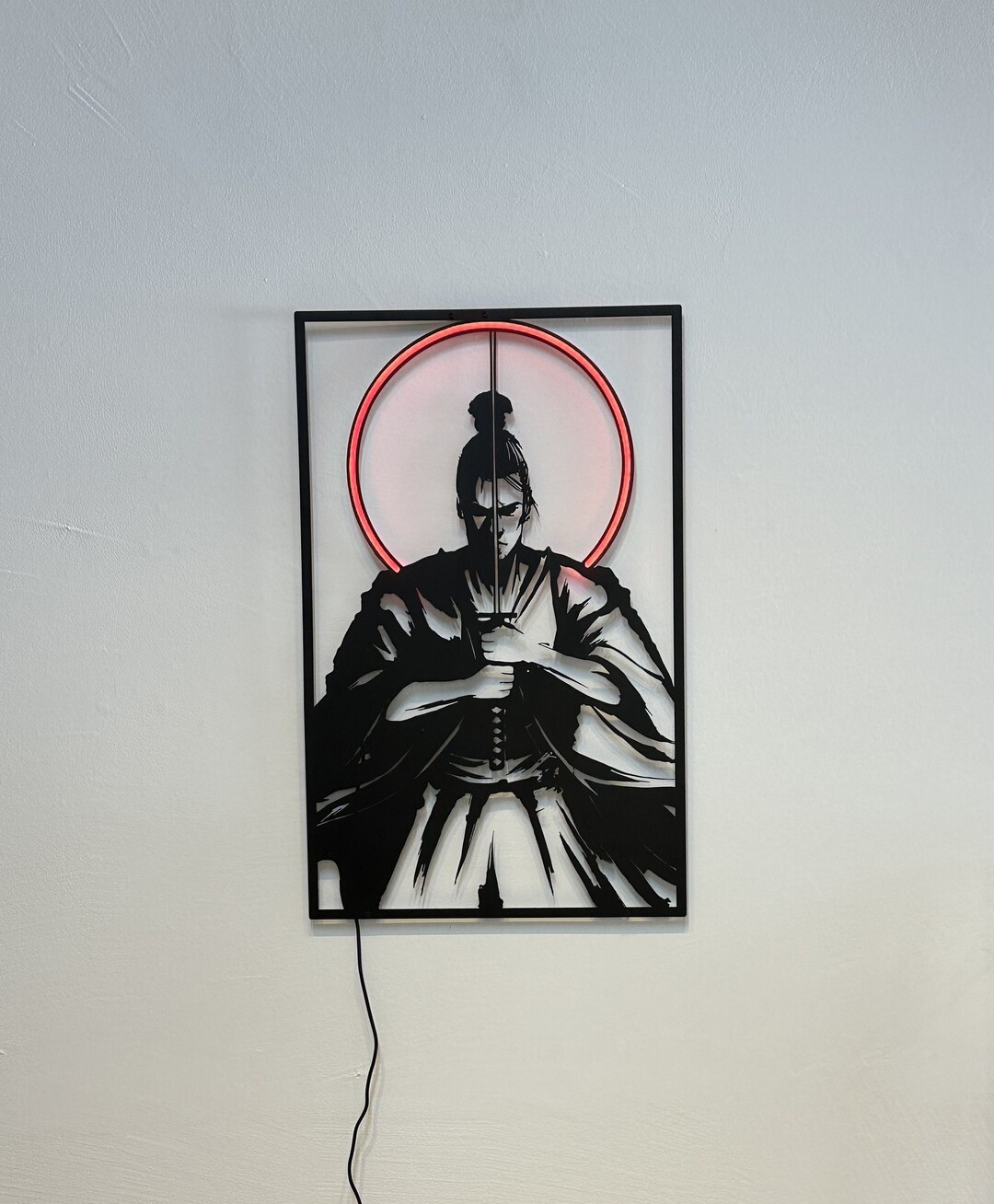 Samurai Asia Wall Art, Samurai Japan Wall Art, Neon Led Wall Art, Japan ...
