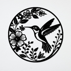 Hummingbird Metal Wall Decor, Birds Wall Art, Garden Yard Decor, Metal ...