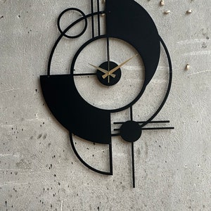 Modern Silent Black Metal Wall Clock, Extra Large Metal Clock ...
