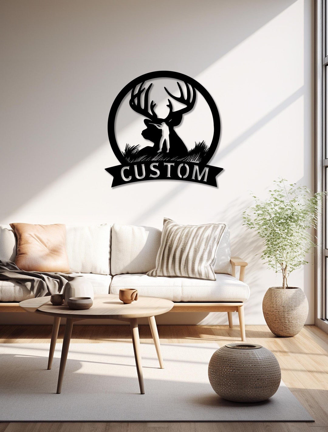 Personalized Deer Hunter Metal Sign, Custom Hunting Rifle Metal Wall ...