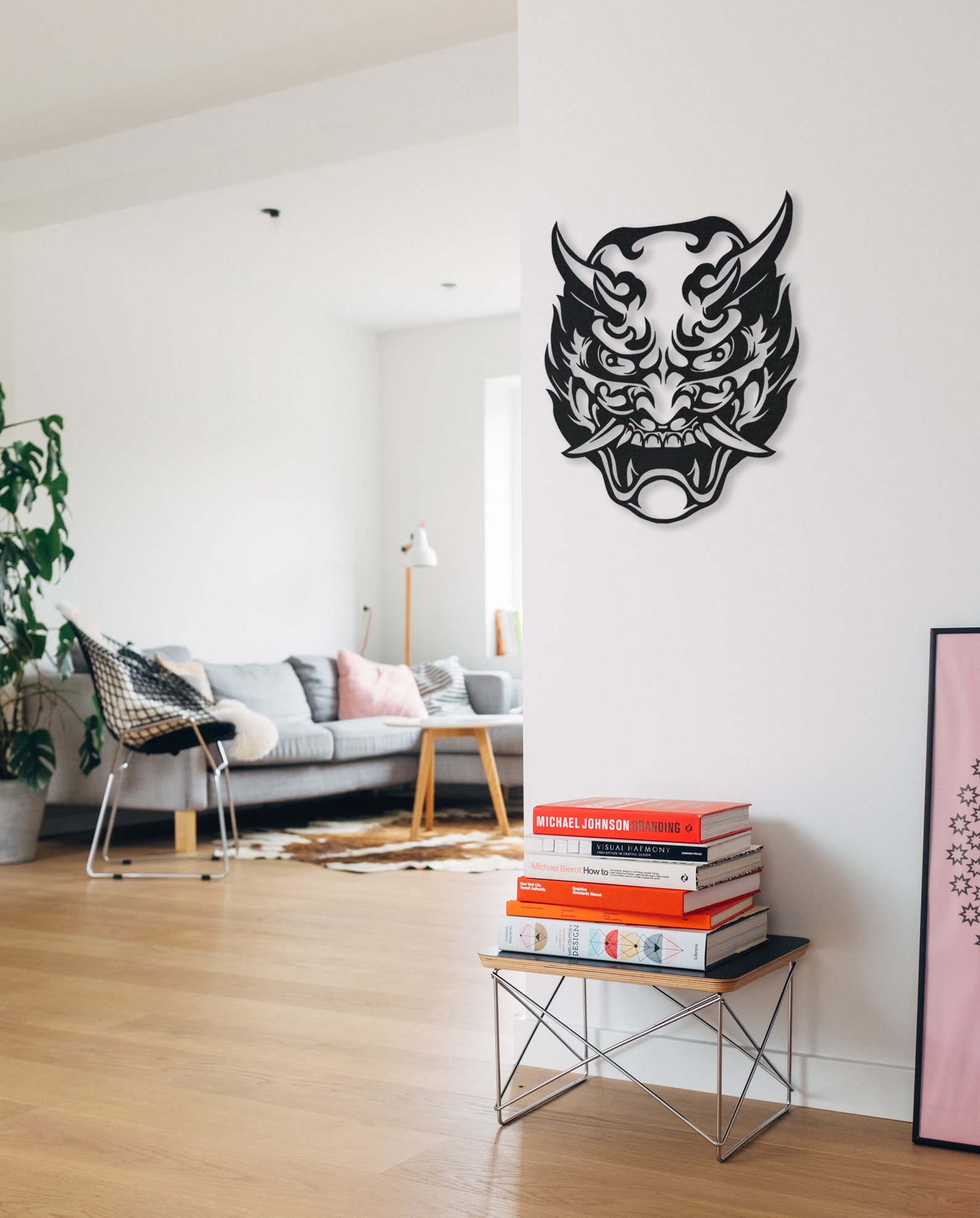 Japanese Hannya Mask Metal Wall Art Asian Oni Demon Metal - Etsy