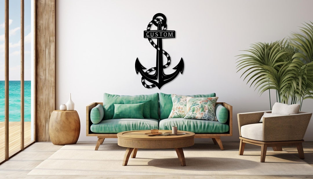 Custom Anchor Metal Wall Art, Personalized Anchor Decor, Nautical Decor ...