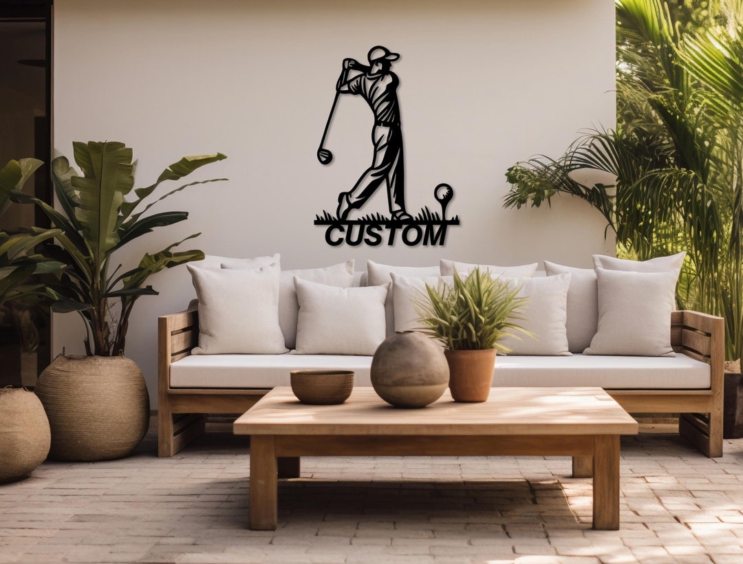 Custom Golf Metal Wall Art, Golf Silhouette Wall Decor, Sports Home ...