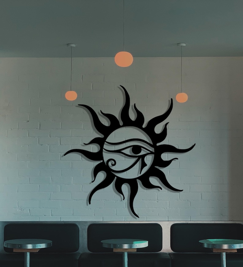 Sunburst Horus Eye Metal Wall Art, Egyptian Decor - Etsy