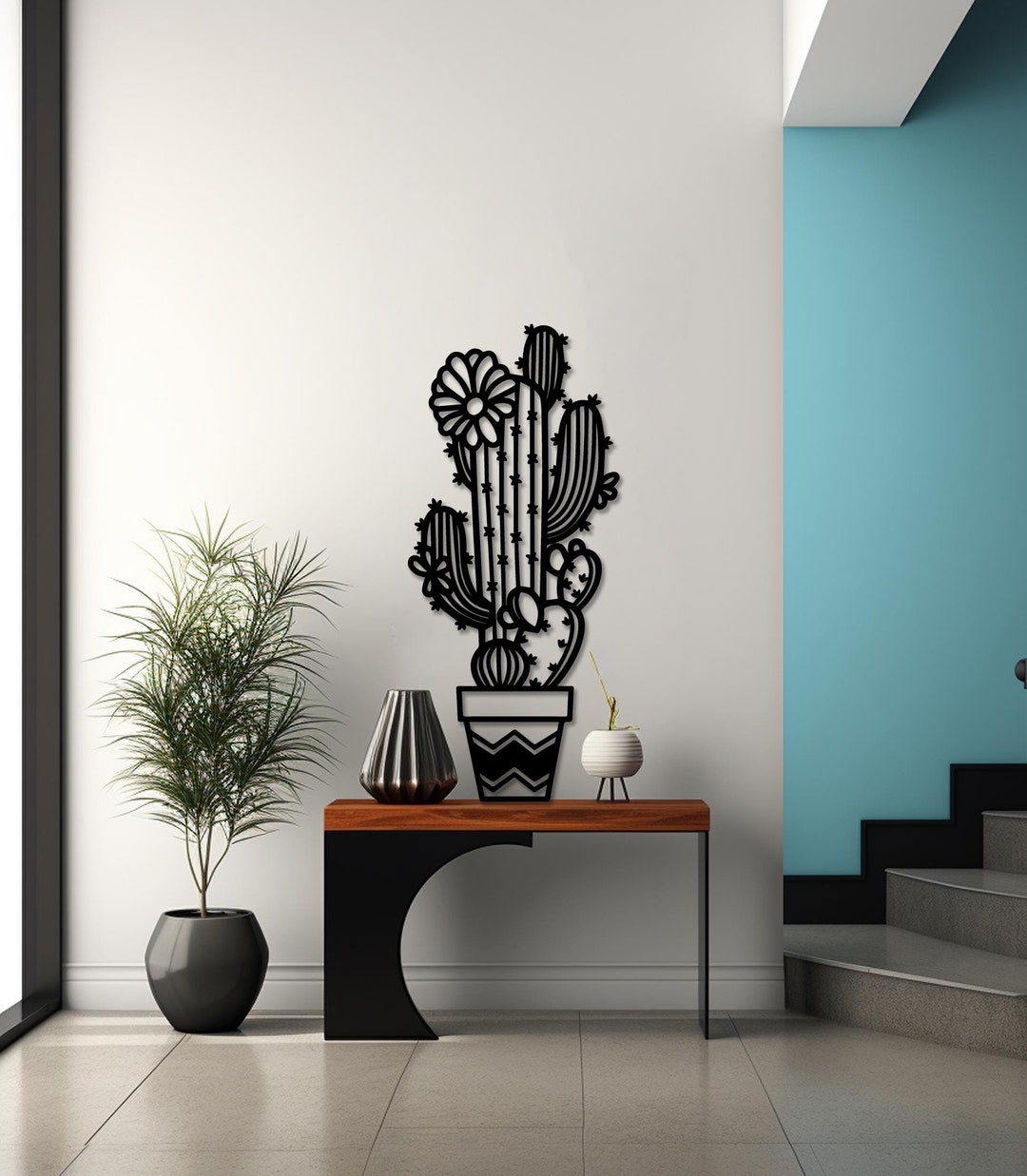 Metal Cactus Decor, Cactus Metal Wall Decor, Large Metal Wall Art ...