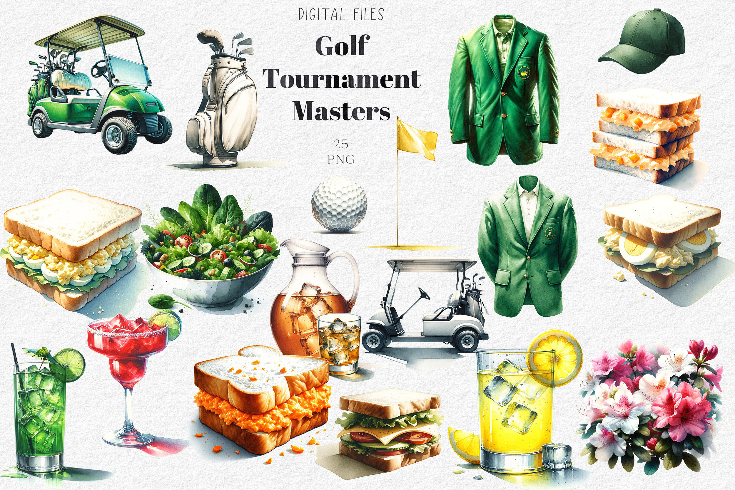 Golf Tournament Masters PNG Art Clipart Golfing Master Golf Cart Green ...